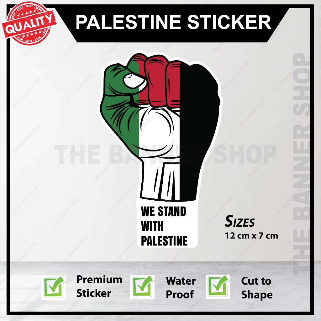 Palestine Sticker, We Stand With Palestine Sticker, Solidariti Palestin ...
