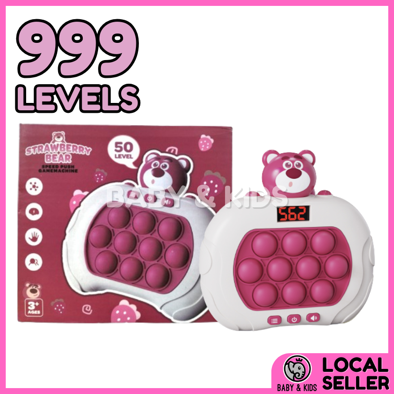 Quick Push Game Strawberry Pink Bear Popit Whack-A-Mole Machine ...