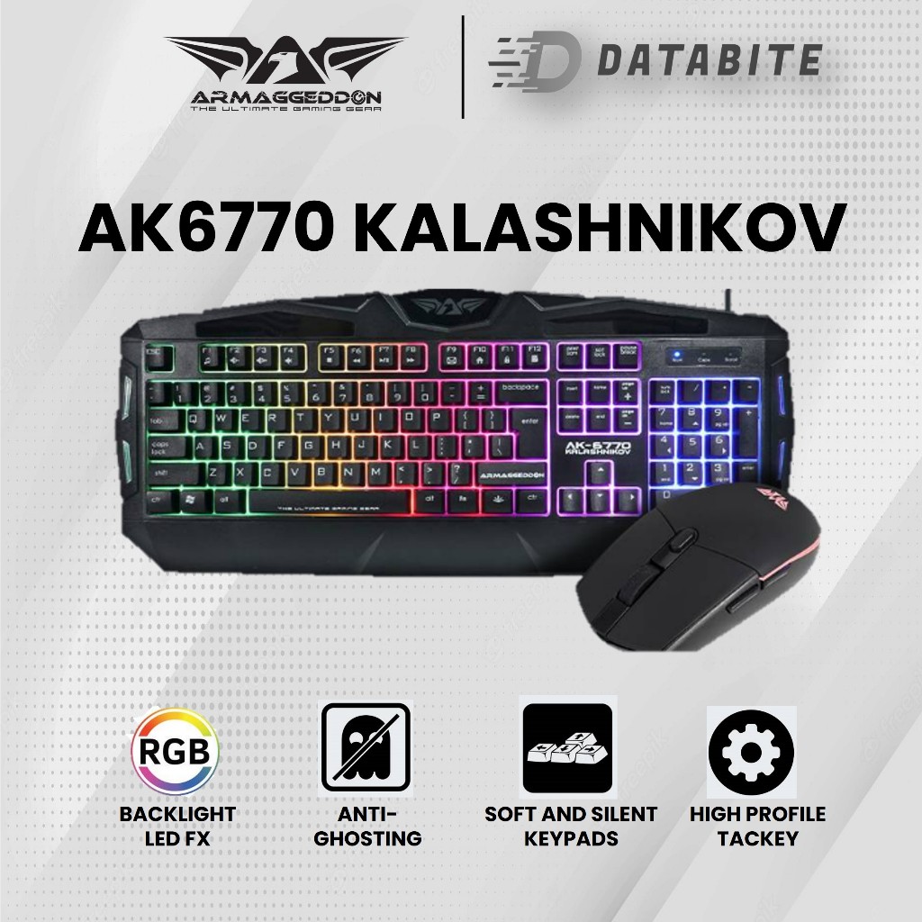 Armaggeddon Keyboard and Mouse AK-6770 KALASHNIKOV II Wired Membrane ...