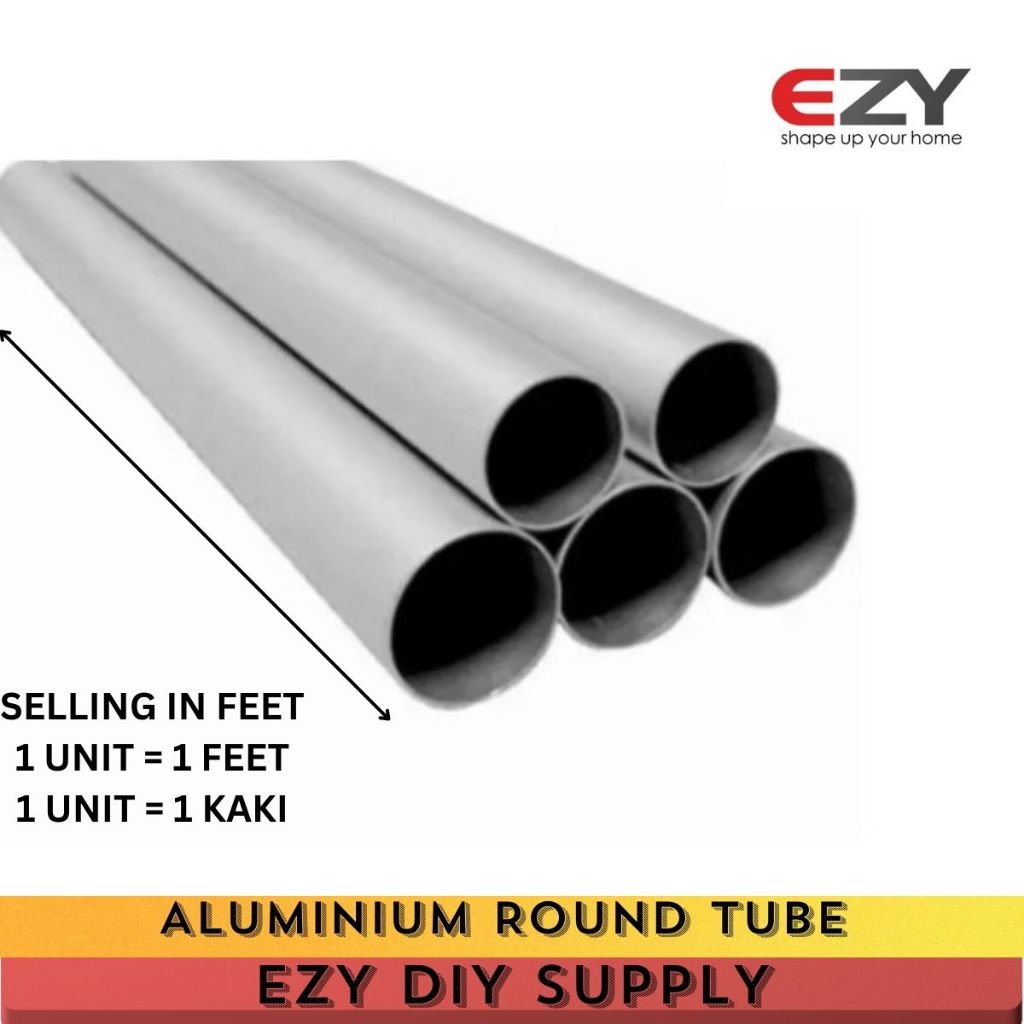 (1 FEET) Aluminium Round Tube Round Rod Round Bar Pipe Bulat | Shopee ...