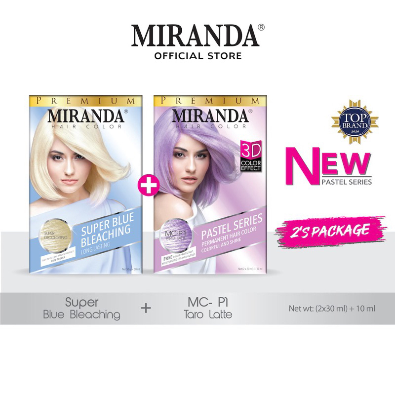 MIRANDA Hair Color Pastel Series Super Blue Bleaching | Shopee Malaysia