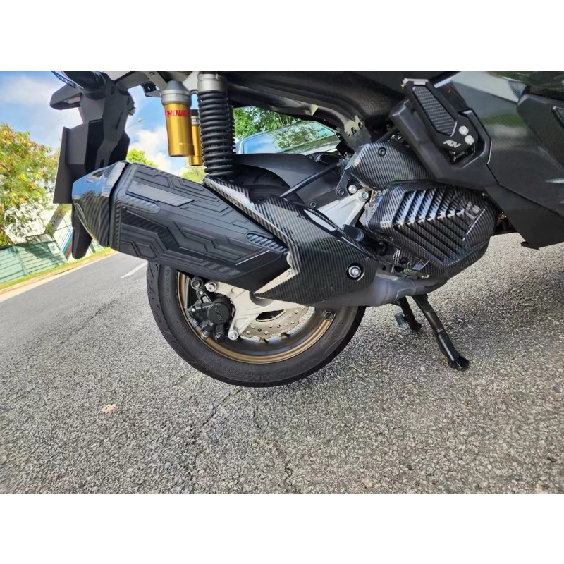 HONDA ADV160 ADV150 Exhaust Cover Guard Kit Exhaust Pipe End Cap Muffler Cover Carbon Set ADV ...