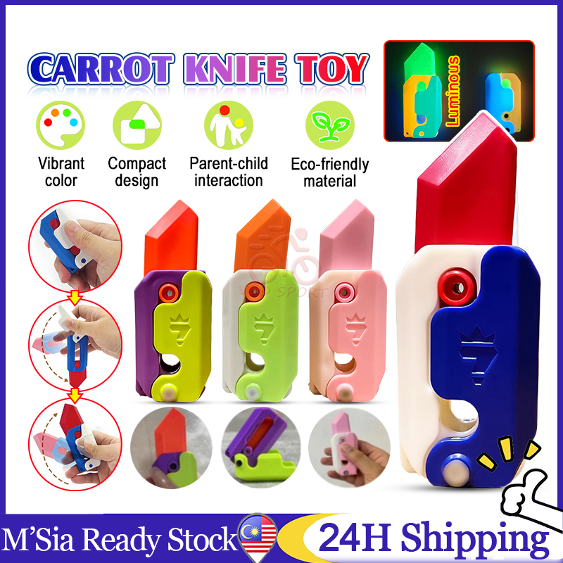 Local Stock 3D Gravity Carrot Knife Carrot Joke Trick Toy karambit toy ...