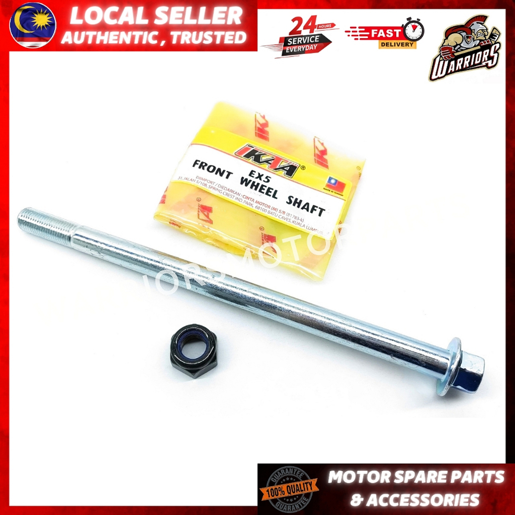 HONDA EX5/EX5 DREAM/CLASS 1/W100/W125 TAYAR WHEEL SHAFT WITH NUT [FRONT ...