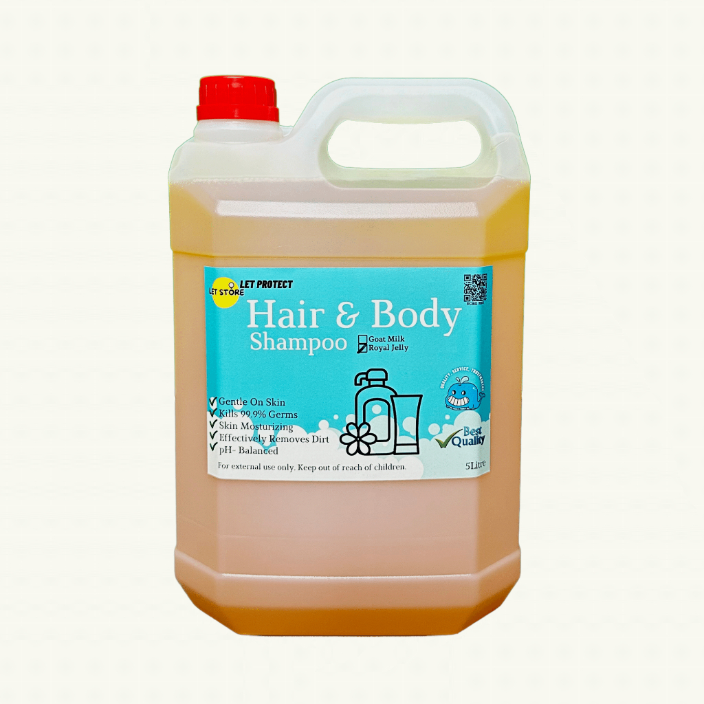 Shower Hair & Body Shampoo 5L [LET PROTECT] Premium Syampoo Sabun Mandi ...