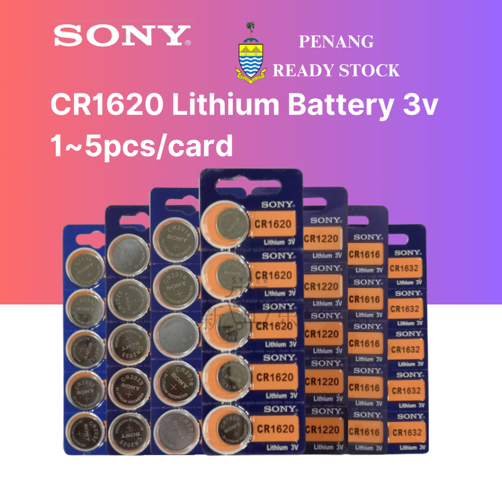 Sony CR1620 Original Lithium Watch Battery 3v DL1620 KCR1620 ECR1620 1620 电池 Bateri Wholesale ...