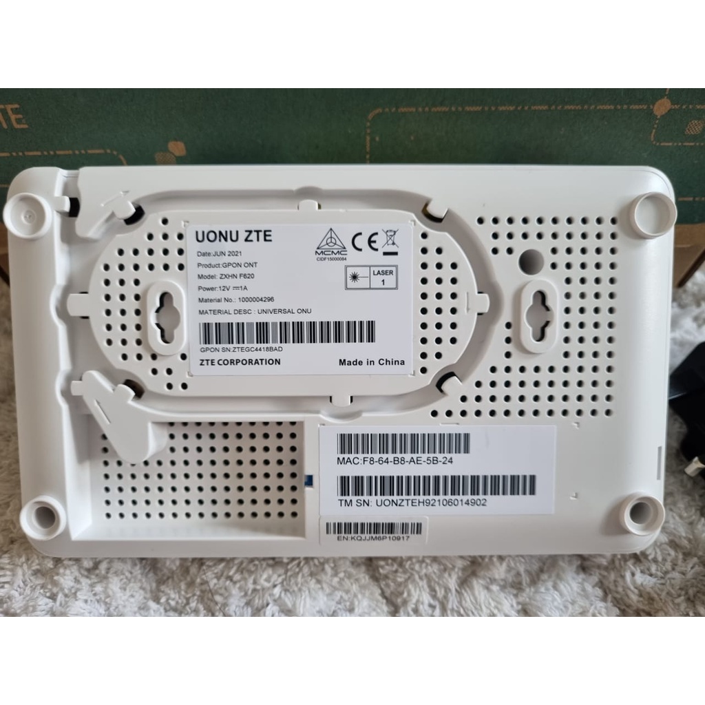**USED**LATEST MODEL* UONU ZTE GPON ONT ZXHN F620 FOR UNIFI MODEM tm ...