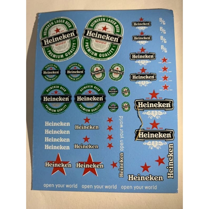 Heineken paint 1:64 scale car model modification decals, suitable for ...
