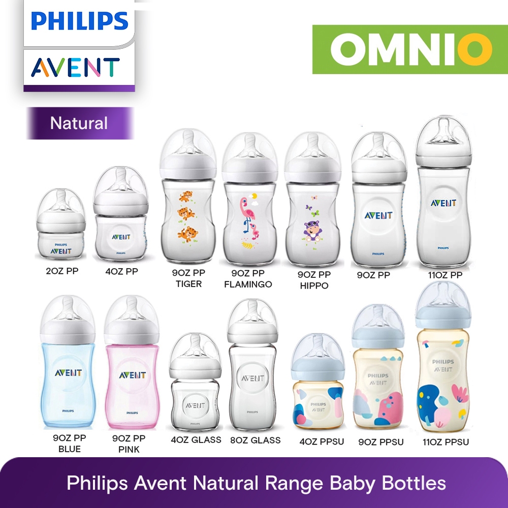 Philips Avent Natural Baby Bottle Clear/Blue/Pink WITH Box Loose 2OZ ...