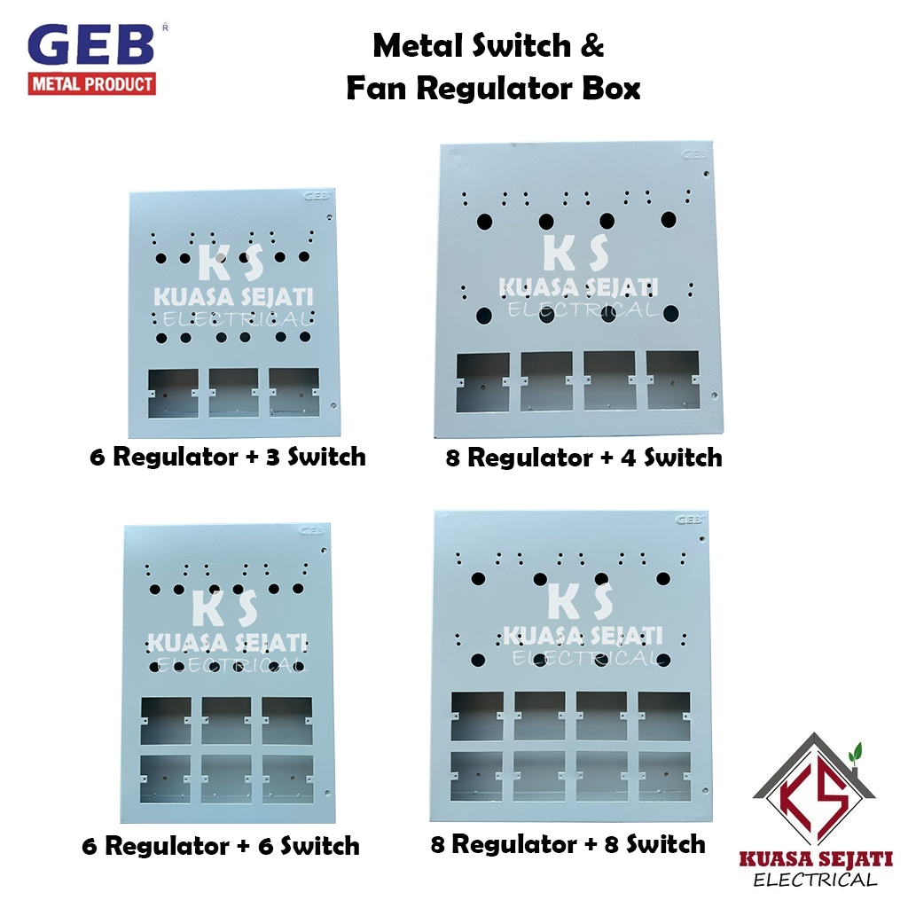 GEB Metal Switch & Fan Regulator Box - 6 Regulator + 3 Switch / 6 ...