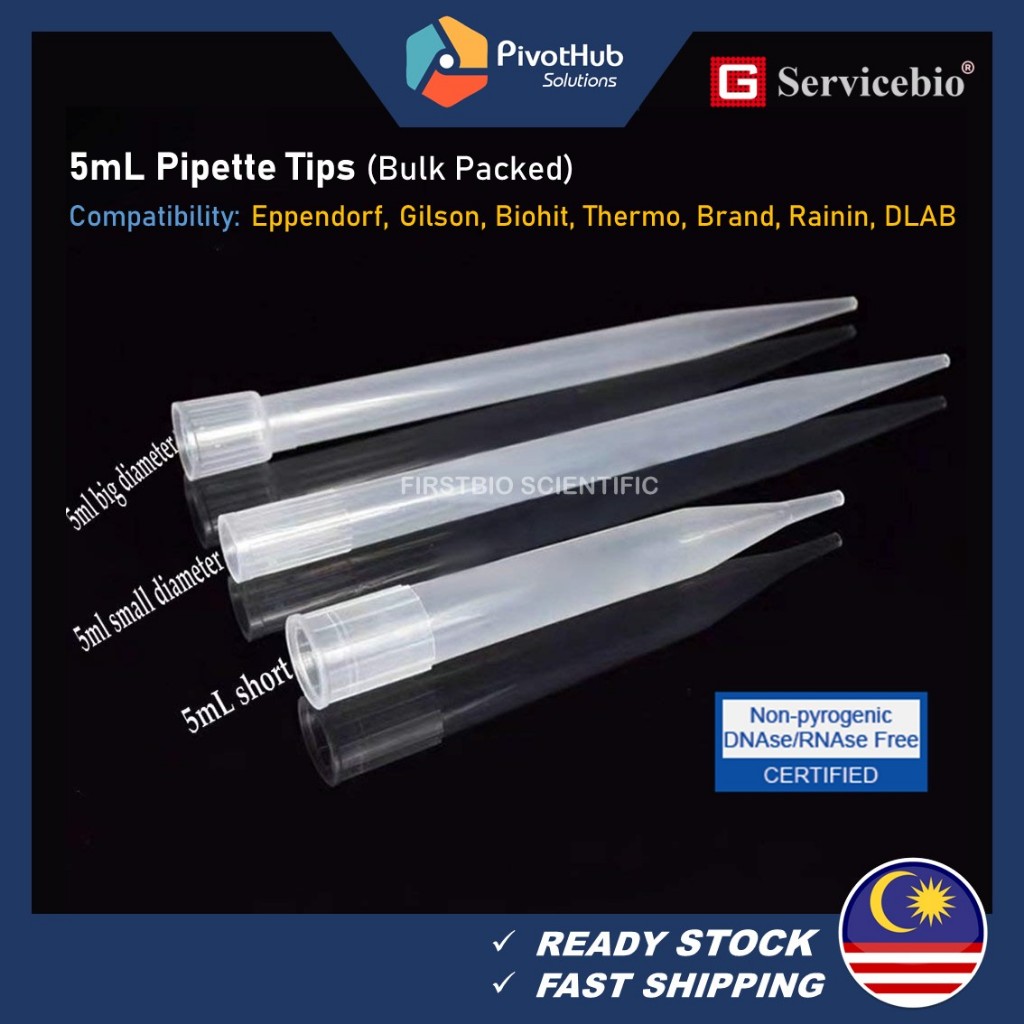 5mL Pipette Tips, Bagged, Bulk packed, RNase/DNase Free, Eppendorf ...