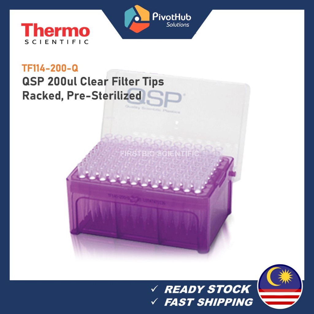 QSP 200uL Clear Filter Tips Universal Fit 20-200uL Racked and Sterile ...