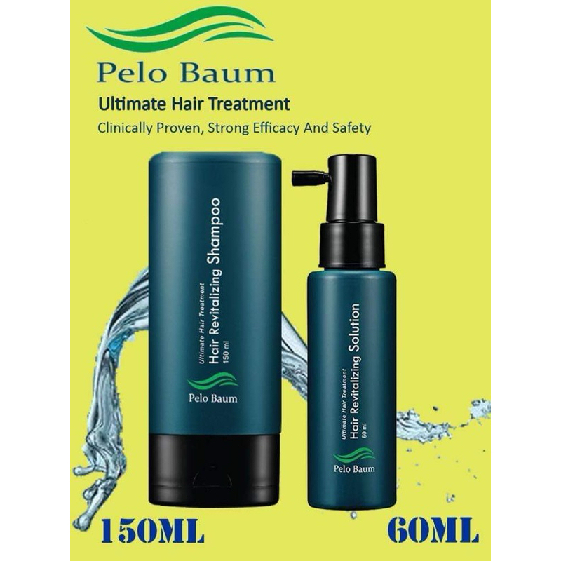Pelo Baum hait loss Hair Regrowth Shampoo 150ml Solution Serum 60ml ...