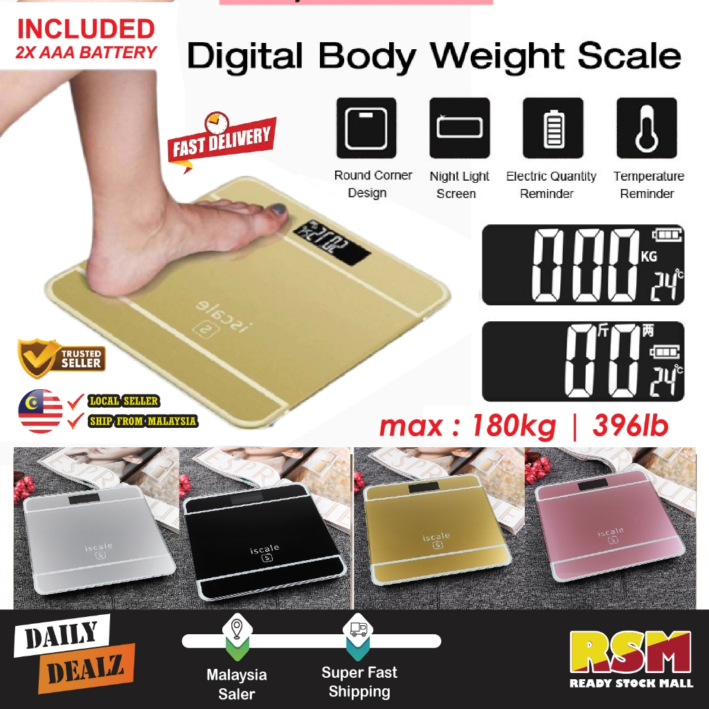 Max 180kg I Scale S LED Digital Body Weight Scale High Accurancy ...