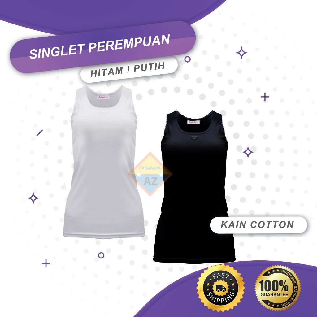 ORIGINAL SINGLET PUTIH PEREMPUAN& ORIGINAL SINGLET HITAM PEREMPUAN ...