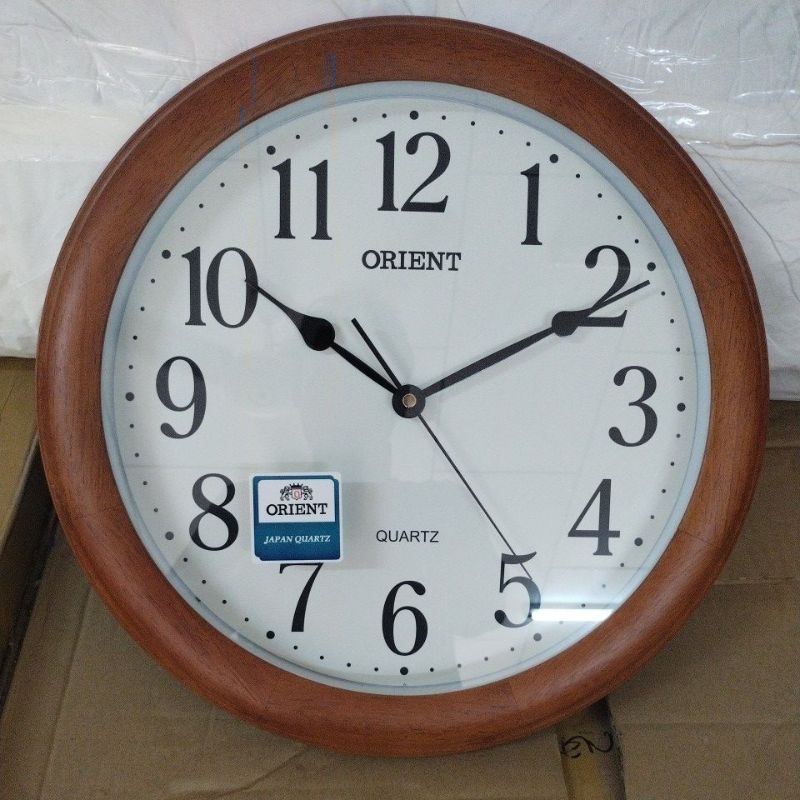 100% ORIGINAL ORIENT Wooden Wall Clock OL207 (Jam kayu)14 inci | Shopee ...