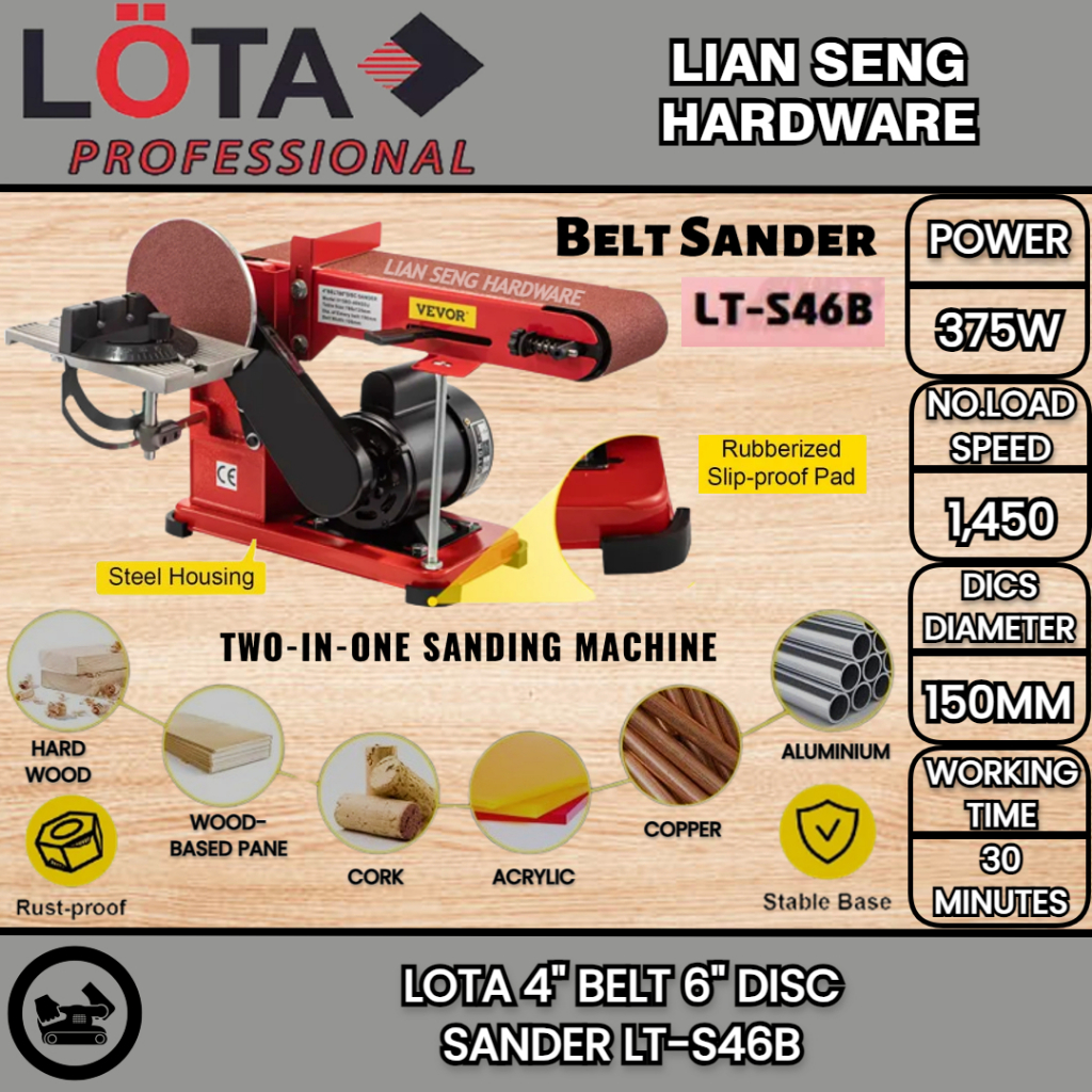 LOTA 4'' BELT 6'' DISC SANDER LT-S46B | Shopee Malaysia