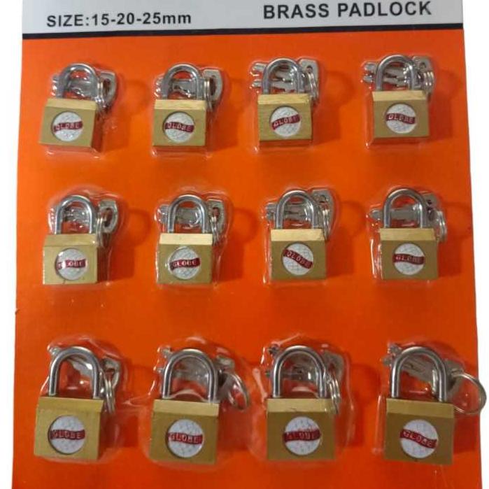 GlobeBrass Padlock Small Lock / Bag Travel Lock 12pcs(15mm,20mm,25 ...