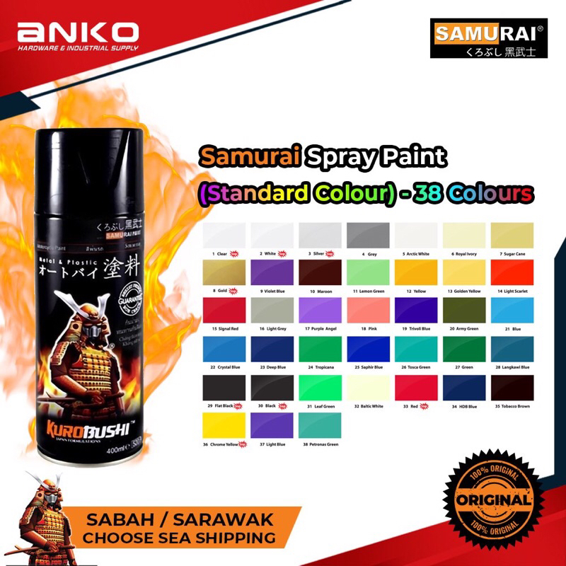400ML SAMURAI SPRAY PAINT ( STANDARD COLOUR ) | Shopee Malaysia