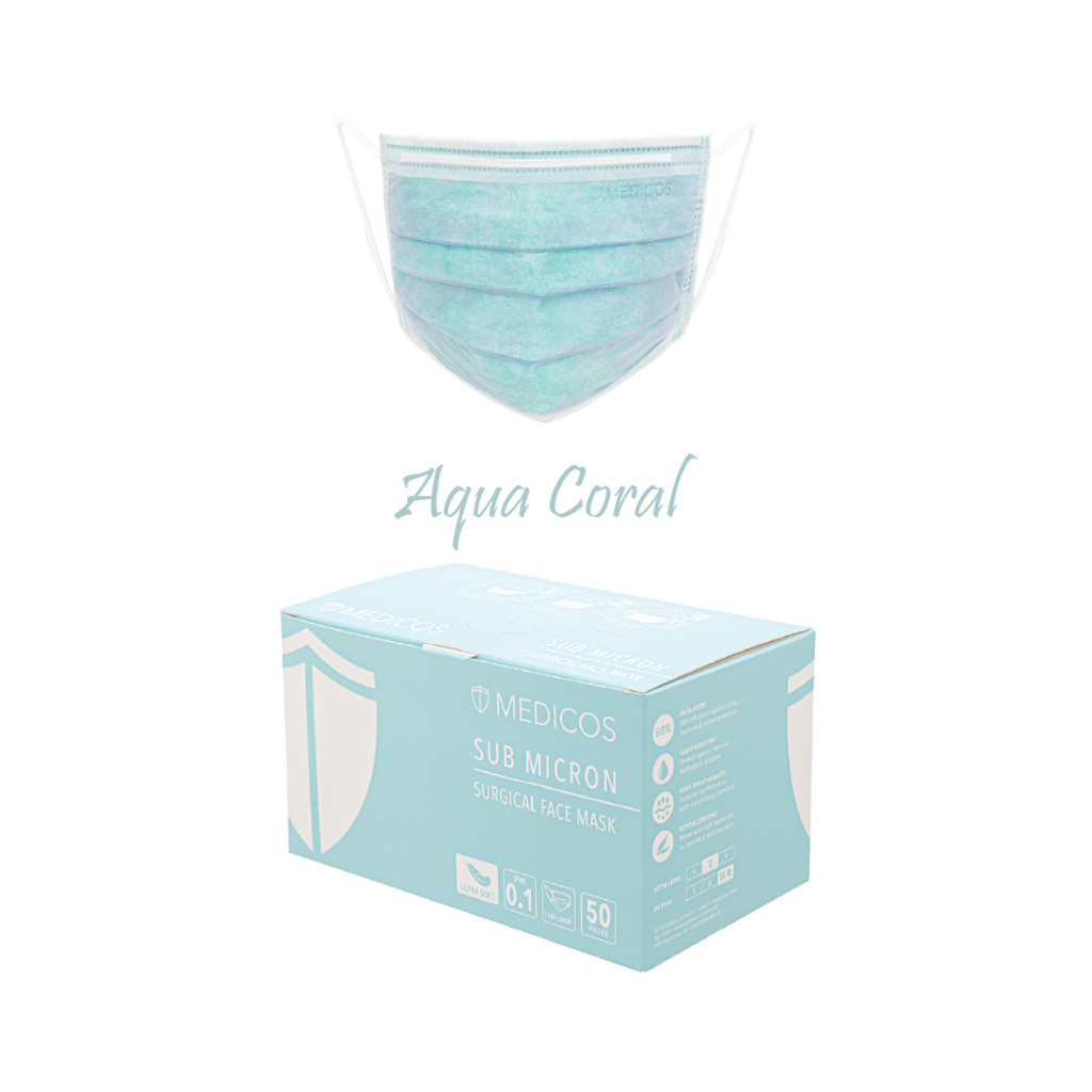 MEDICOS Ultra Soft 4 Ply Sub Micron Surgical Face Mask - Cotton Candy ...