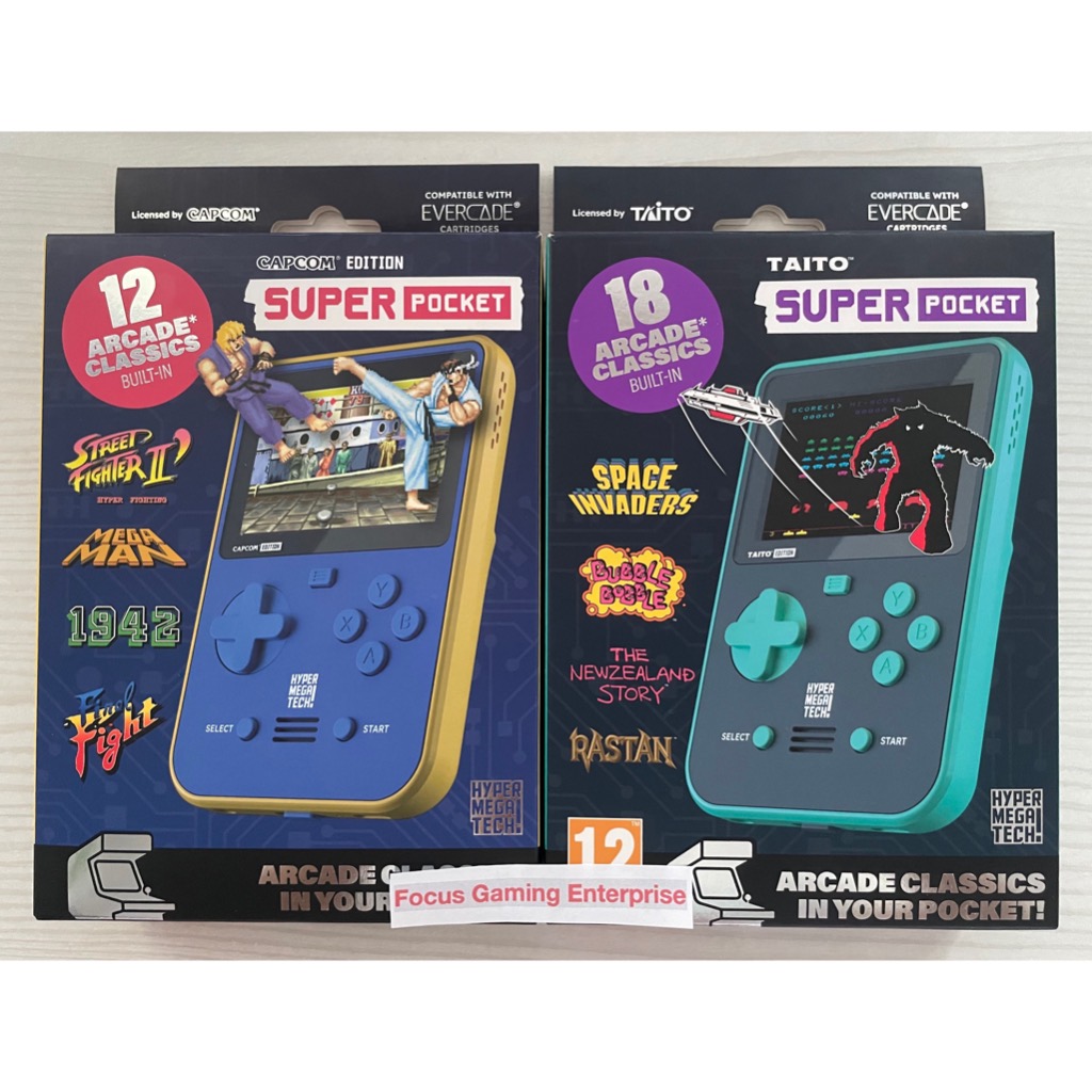 Super Pocket Taito & Capcom Blaze Evercade Gameboy Style Portable Retro ...