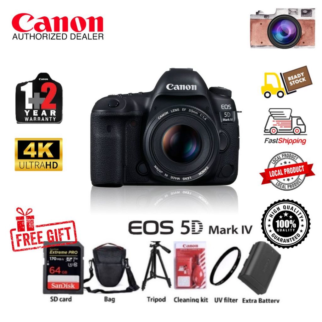 (NEW)Canon EOS 5D Mark IV Mark 4 Body+Full combo set with extra battery ...