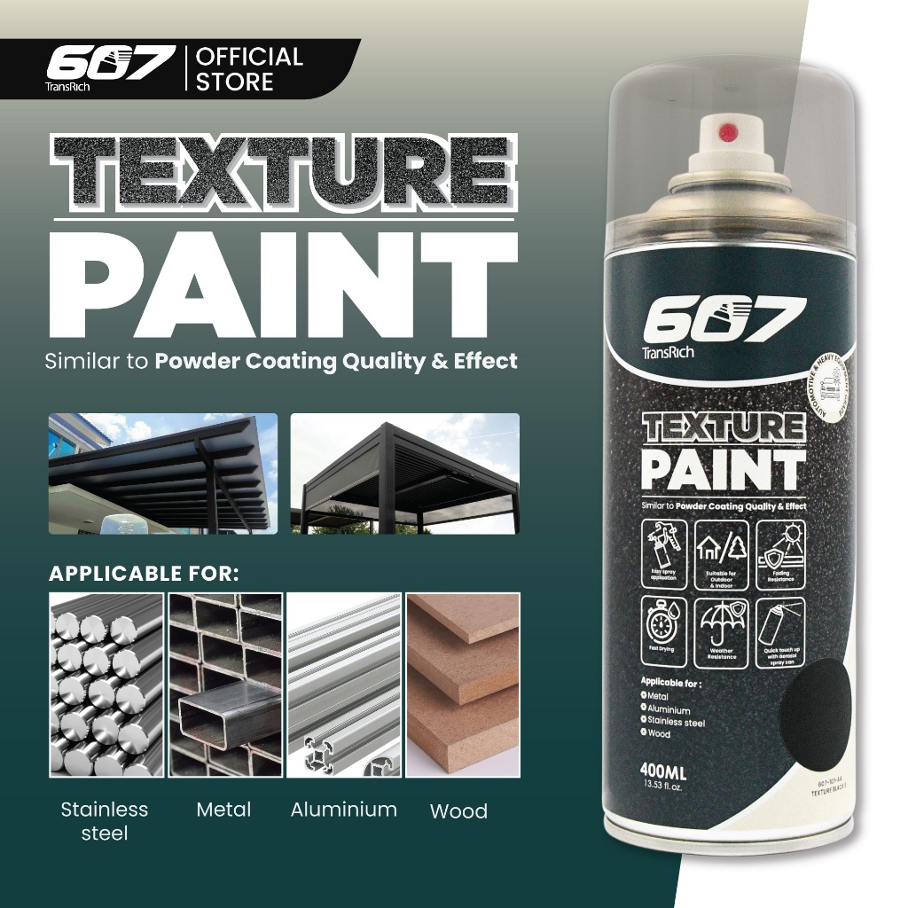 Transrich 607 Texture Paint 400ml Spray Paint-Similar to Powder Coating ...