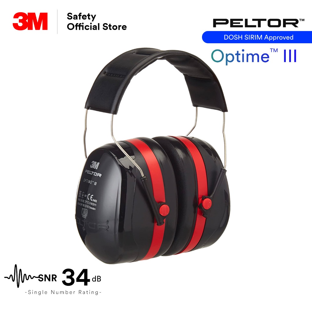 3M™ H540A Peltor Optime III Safety Earmuffs SNR 34 dB/ DOSH SIRIM ...
