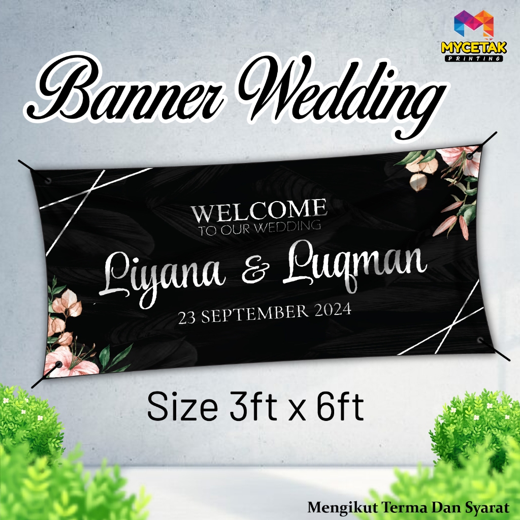 ANNER KAHWIN 3FT X 6FT / BANNER MAJLIS KAHWIN / BANNER WEDDING / BANNER ...