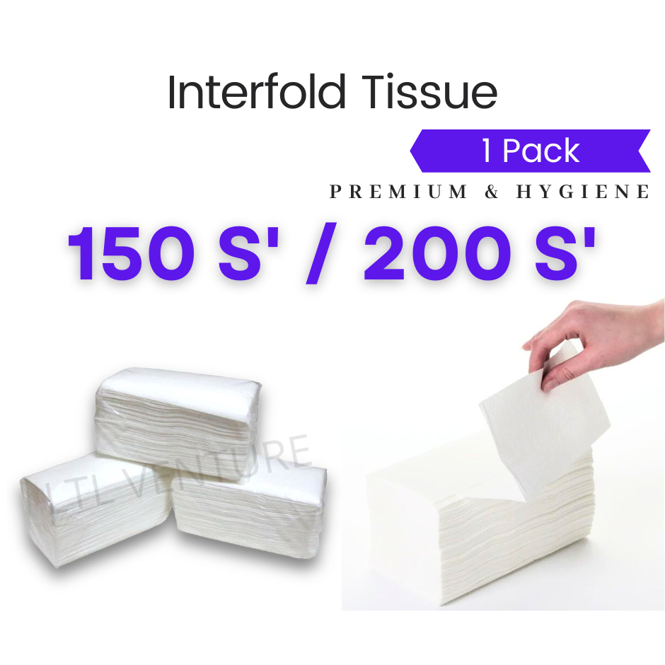 150/200pcs Interfold Hand Towel Tissue Pulp / Toilet / Kitchen Towel ...