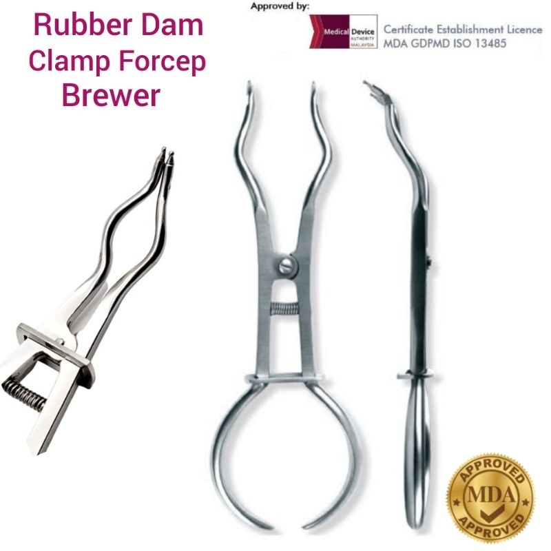 Dental Rubber Dam Clamp Forceps Brewer Stainless Steel Gigi Dentists ...