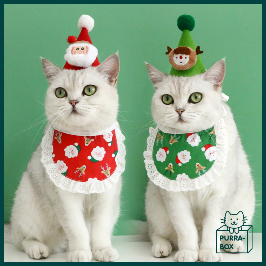Purrabox Christmas 2023 Collection - Cute Christmas Bib & Hat Set ...