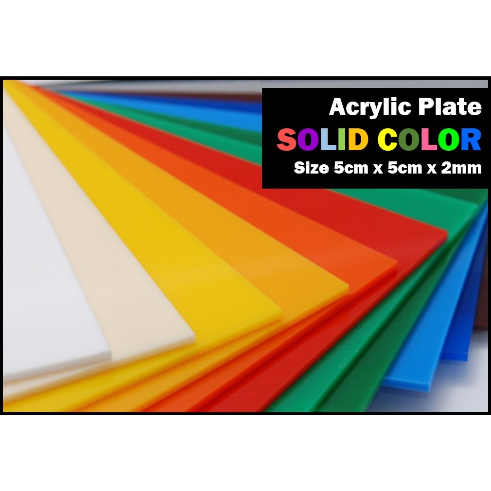 5cm x 5cm x Thickness 2 / 2.5 / 3mm SOLID COLOR Acrylic Plate for making CARROM STRIKER | Shopee ...