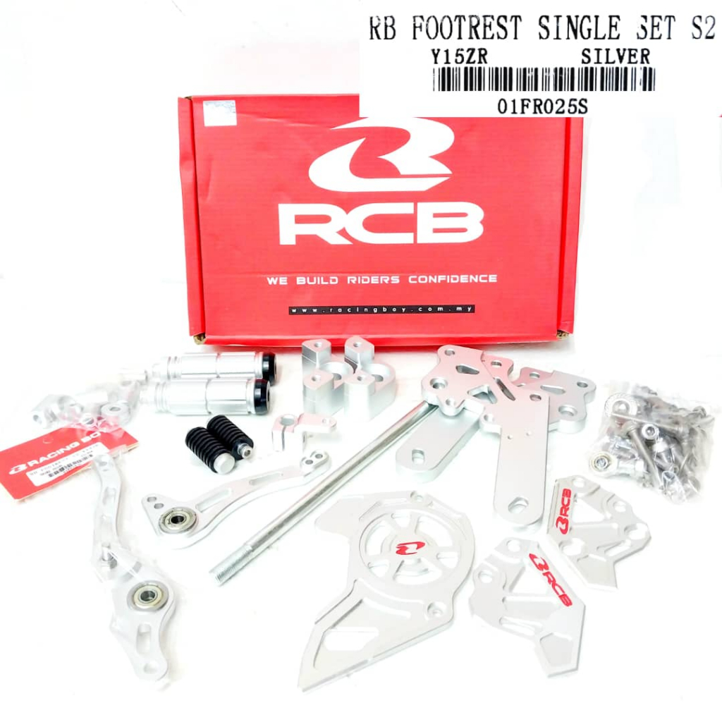 RACING BOY RCB RB FOOTREST SINGLE SET S2 Y15ZR Y15 SILVER FULL SET ...
