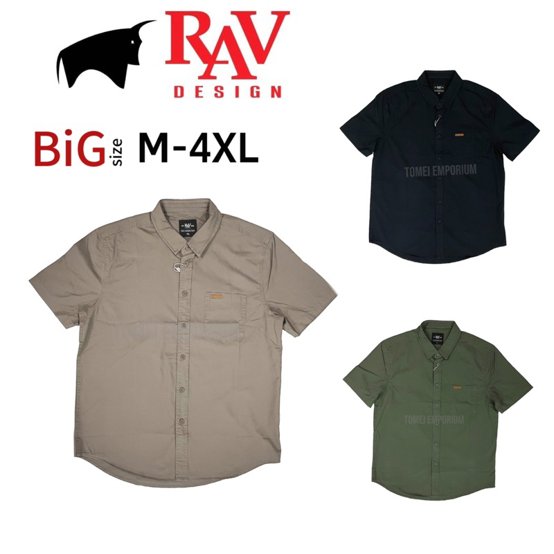 RAV Design Men’s Plain Shirt Short Sleeve Plus Size M-4XL / Baju Kemeja ...