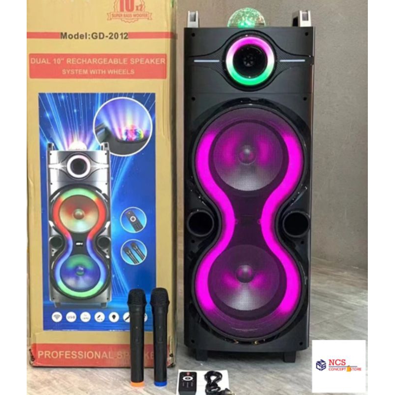 GEDI-G Dual 10 Inchi Rechargeable Portable Wireless Speaker System With ...