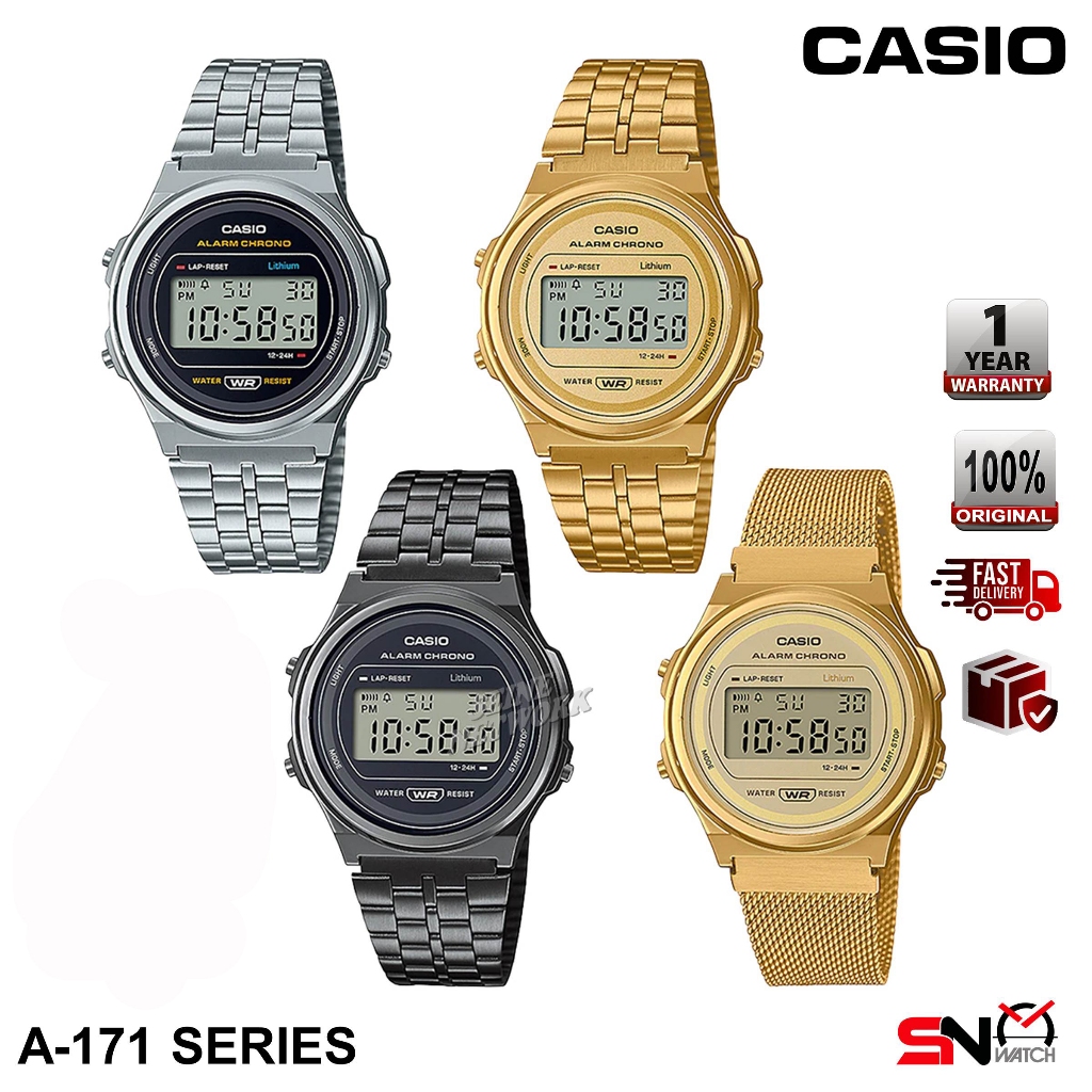 Casio Vintage A171WE A171WEG A171WEGG A171WEMG Digital Stainless Steel ...