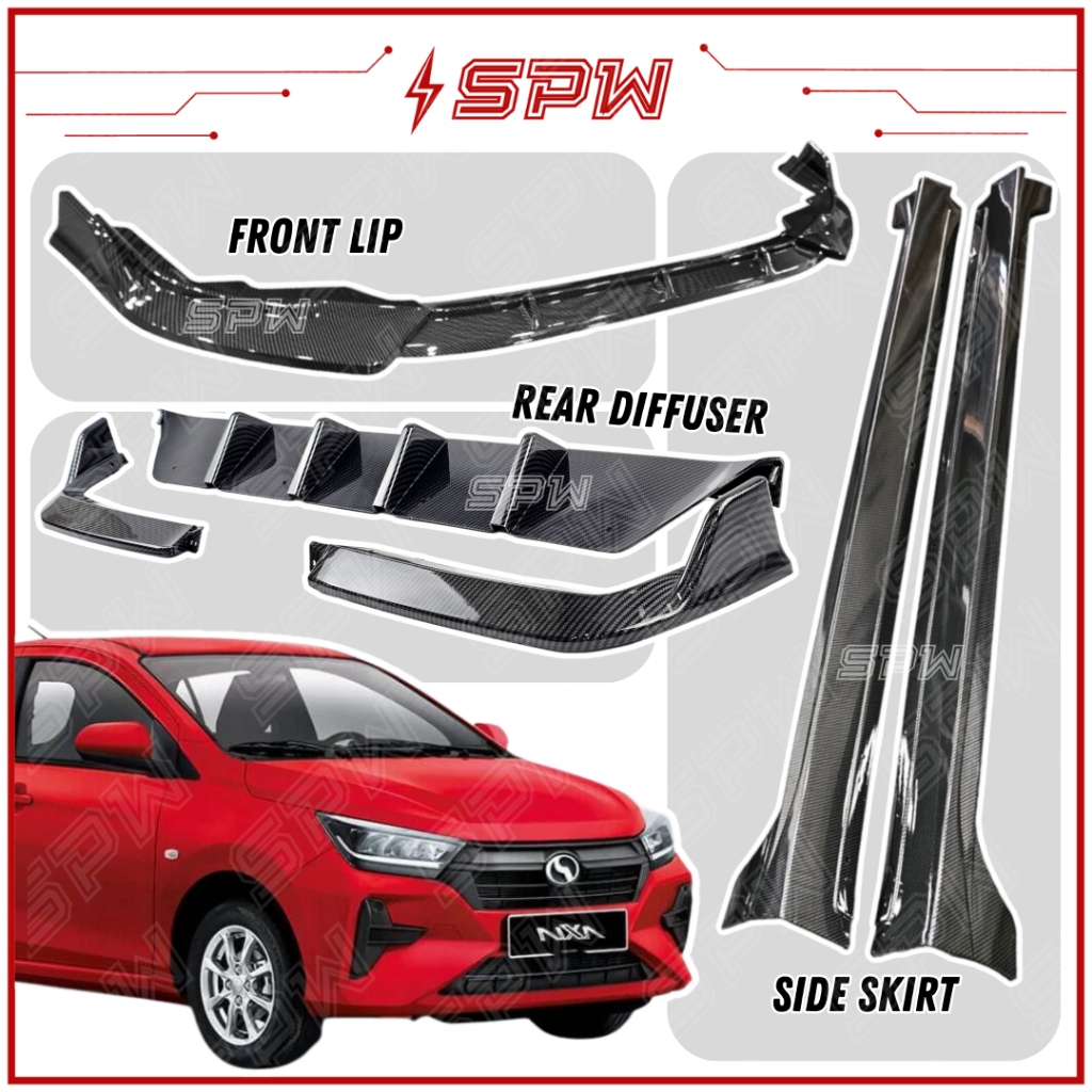 Perodua Axia 2023 Bodykit Front Lip Side Skirt Rear Bumper Diffuser ...