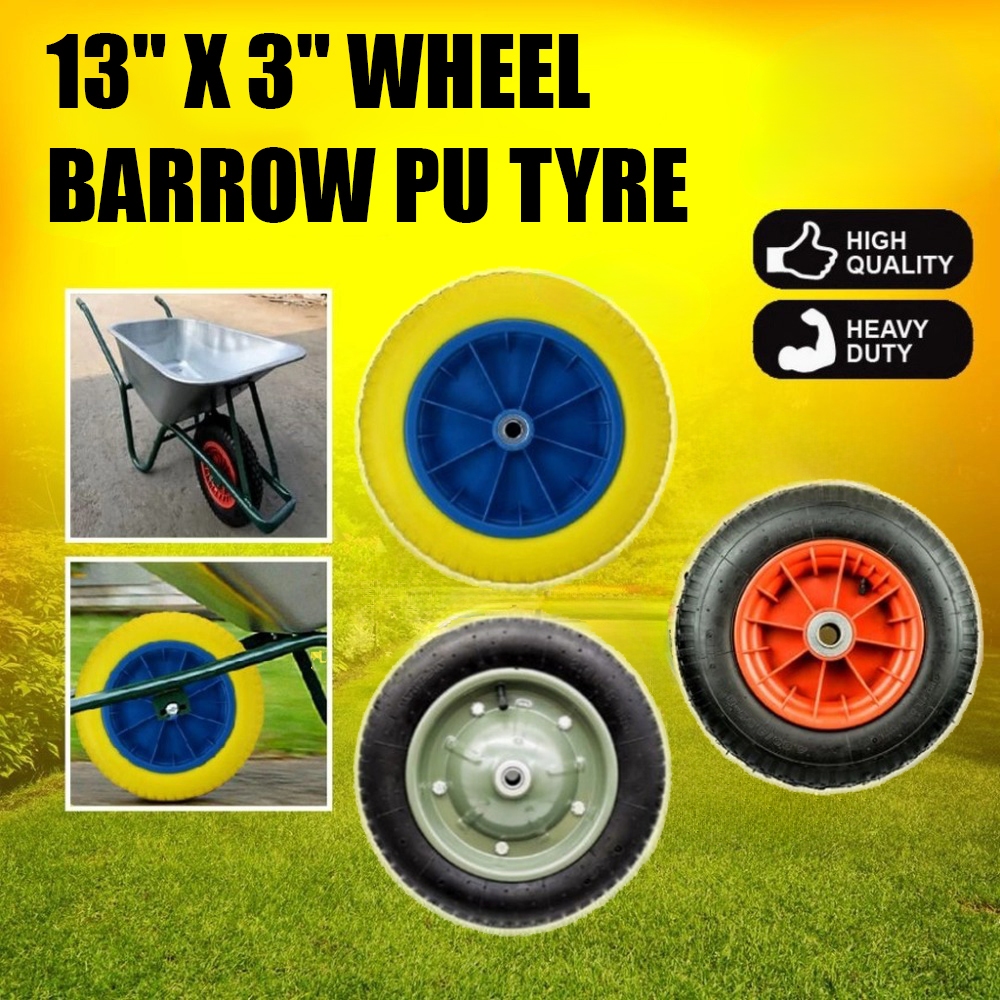 Wheel Barrow PU Tyre - Tayar Kereta Sorong Tanpa Angin - 13" x 3" Tayar ...
