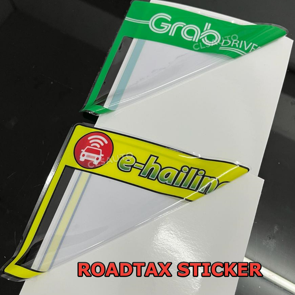 Driver Roadtax Sticker Car Ehailing Pelekat Roadtax Yellow Green ...