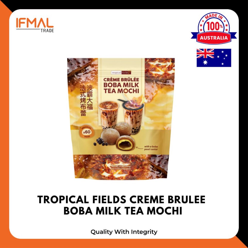 Tropical Fields Creme Brulee Boba Milk Tea Mochi 31.08oz Mochi Boba ...