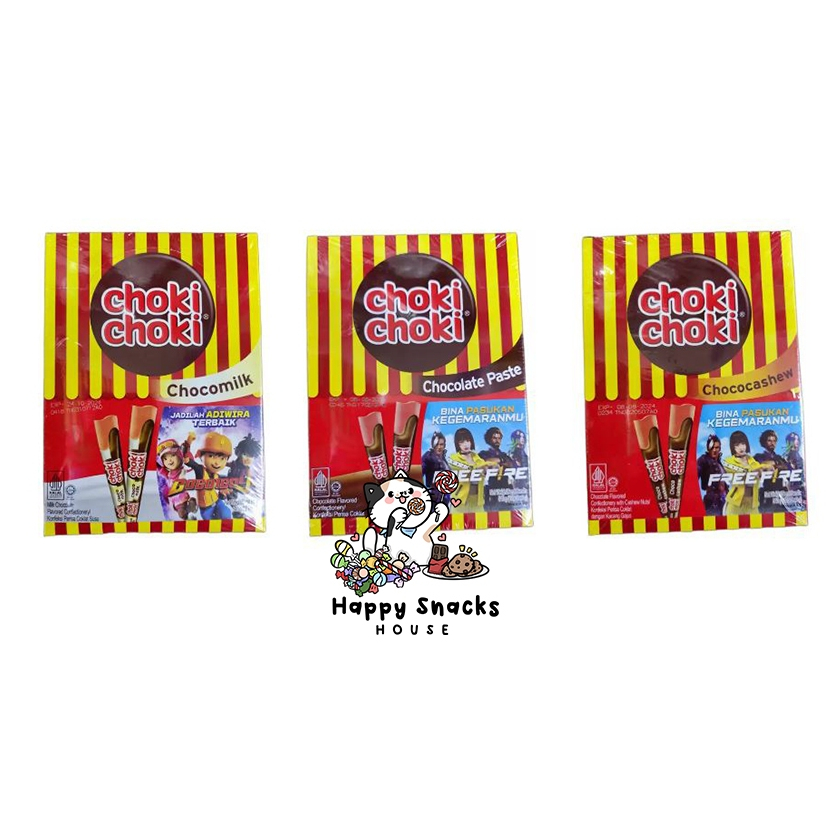 [60pcs x 9g] Choki Choki Chocolate Stick Chocomilk Cashewnut | Shopee ...