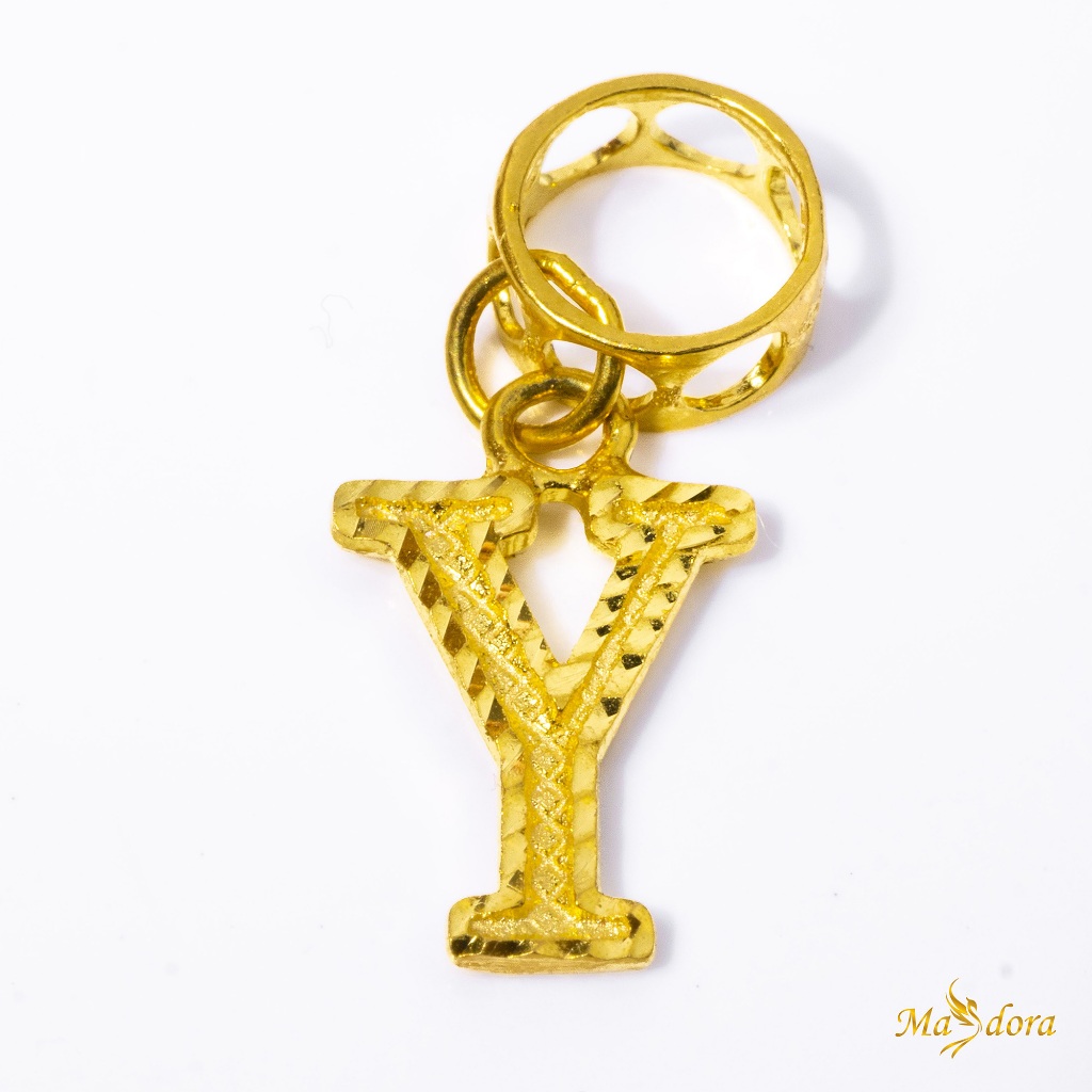 MASDORA 916 Gold Charms Charm Emas ~ Alphabet Y (EMAS 916/22K) | Shopee ...
