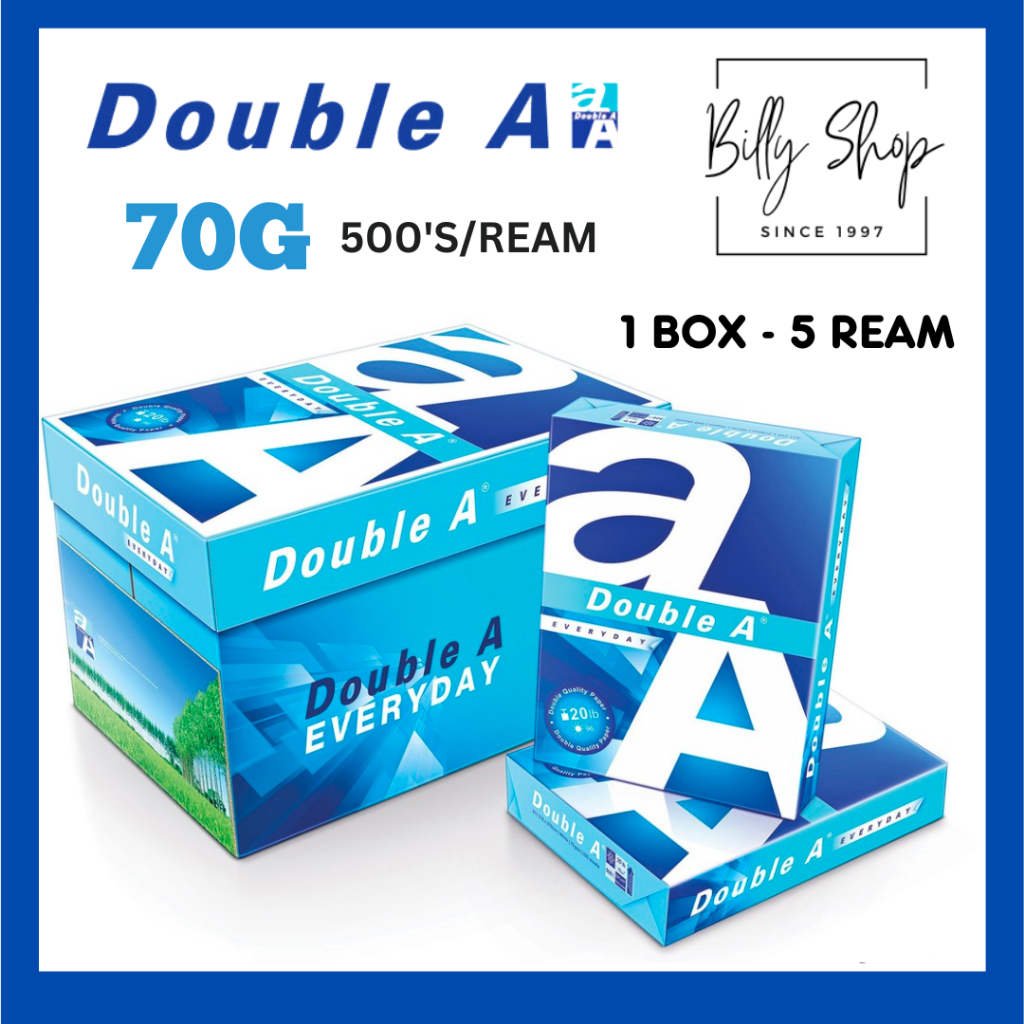 Double A A4 Copier Paper 70 gsm 500's I 5 Reams / Box | Shopee Malaysia