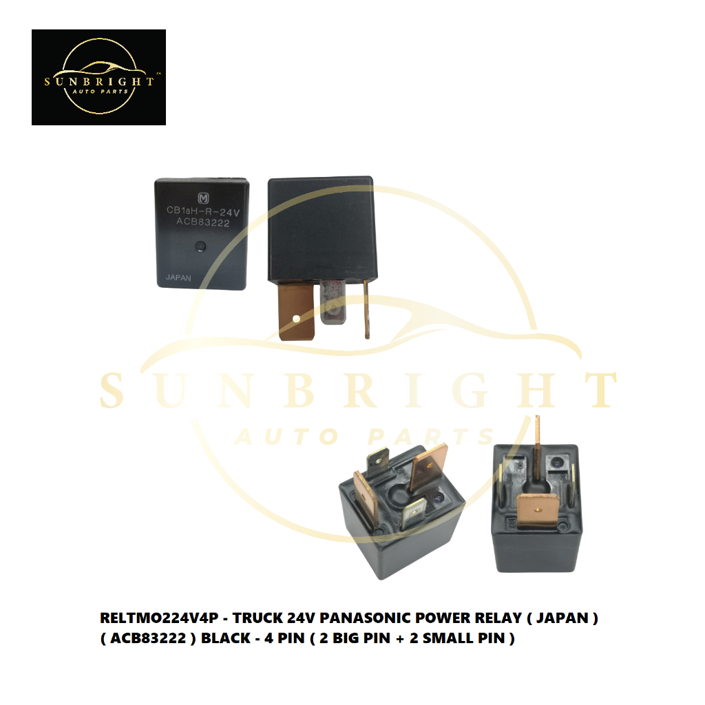 TRUCK 24V PANASONIC POWER RELAY ( JAPAN ) ( ACB83222 ) BLACK - 4 PIN ...