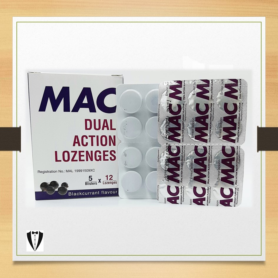 MAC DUAL ACTION LOZENGES 6 LOZENGES PER STRIP - 1 strip [EXP: 09/2025 ...