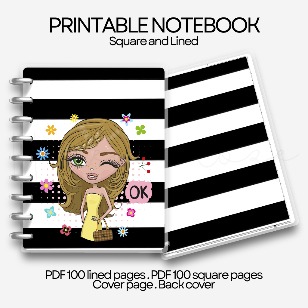 Notebook, Notebook Cute, Note Book, Cute Notebook, Grid Notebook ...