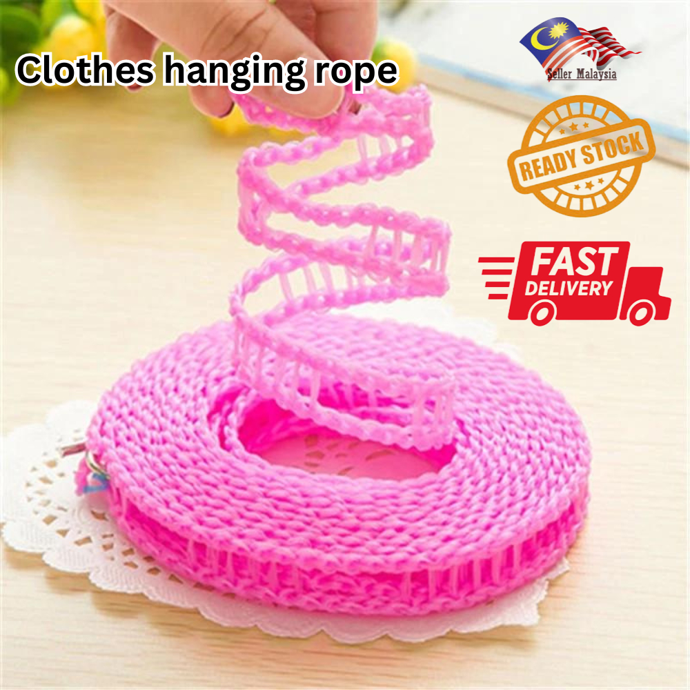 Cloth Laundry Drying Hanging Rope Line Cable Rope 3 Meter Dryer Tali ...