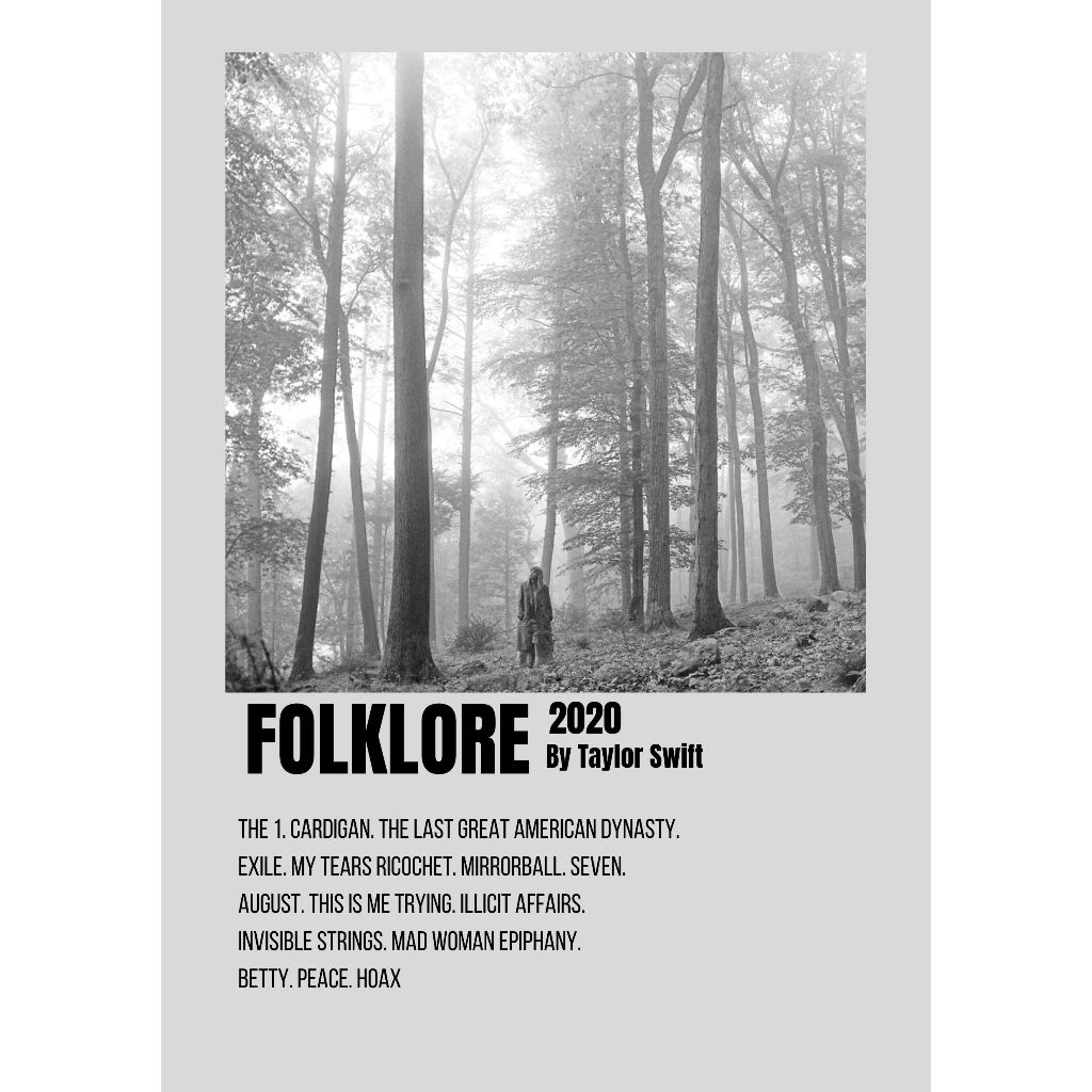 Album Cover Poster Folklore by Taylor Swift | Shopee Malaysia
