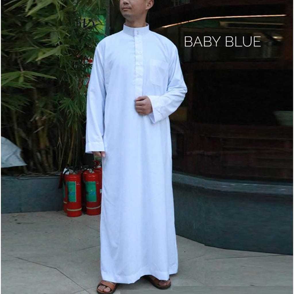 Jubah Lelaki Berkolar Man Muslimin Jubah Plus Size Imam haji Umrah ...